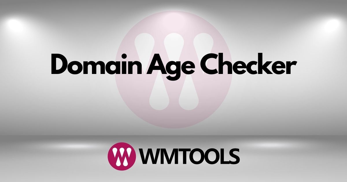 Domain Age Checker - WmTools